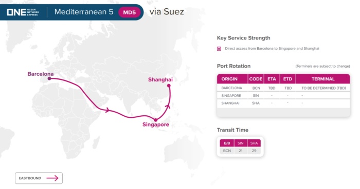 ONE Launches Mediterranean 5 Service for Asia Trade – Glottis Limited